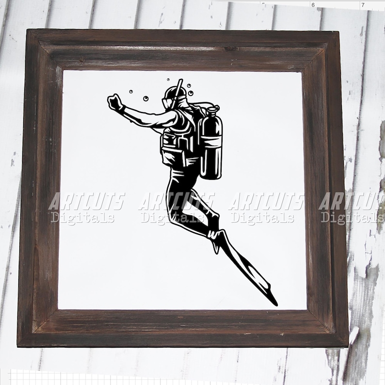 Scuba Diving Svg, Diver Dad Clipart, Underwater Dive Cutfile, Spear ...