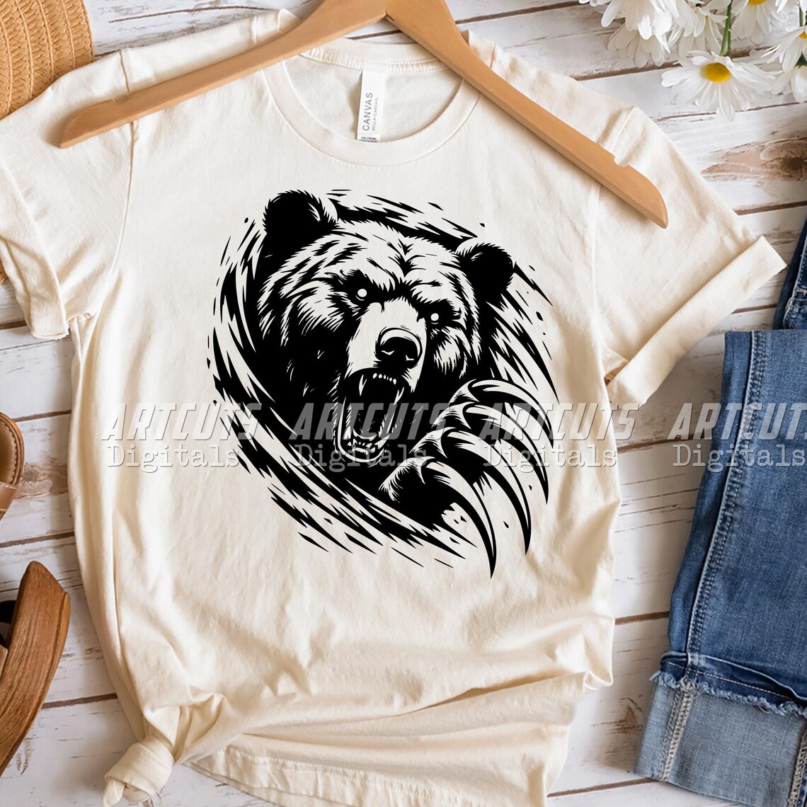 Bear Claw Scratch Svg, Angry Bear Clipart, Wild Grizzly Cutfile ...