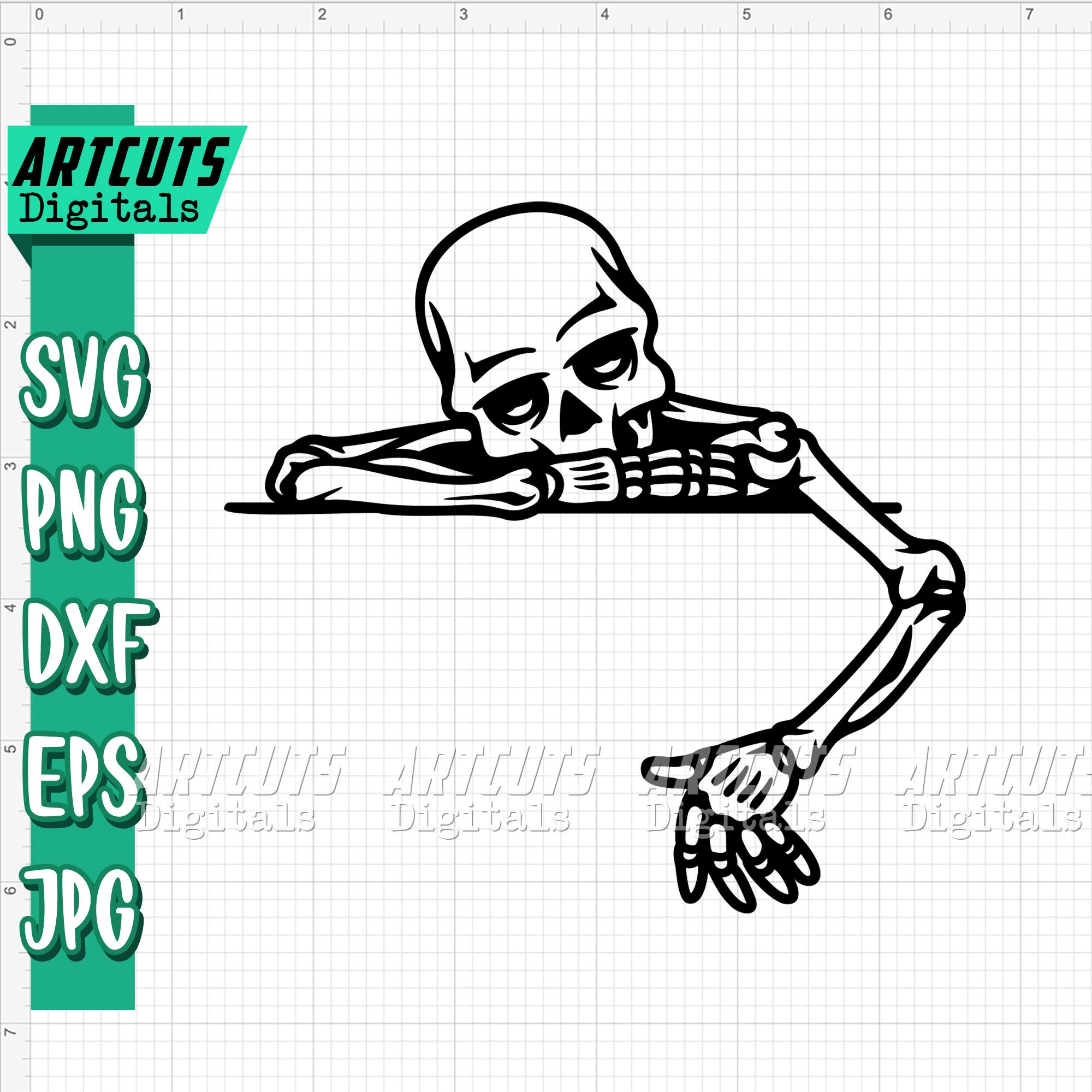 Skull Svg | Peeking Skull Svg | Skeleton Cutfile | Halloween Shirt Png ...