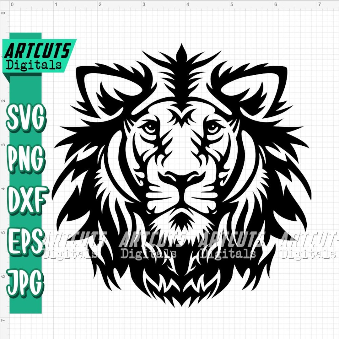 Lion Svg | Lion Head Clipart | Jungle King Dxf | Zoo Crew Cutfile ...