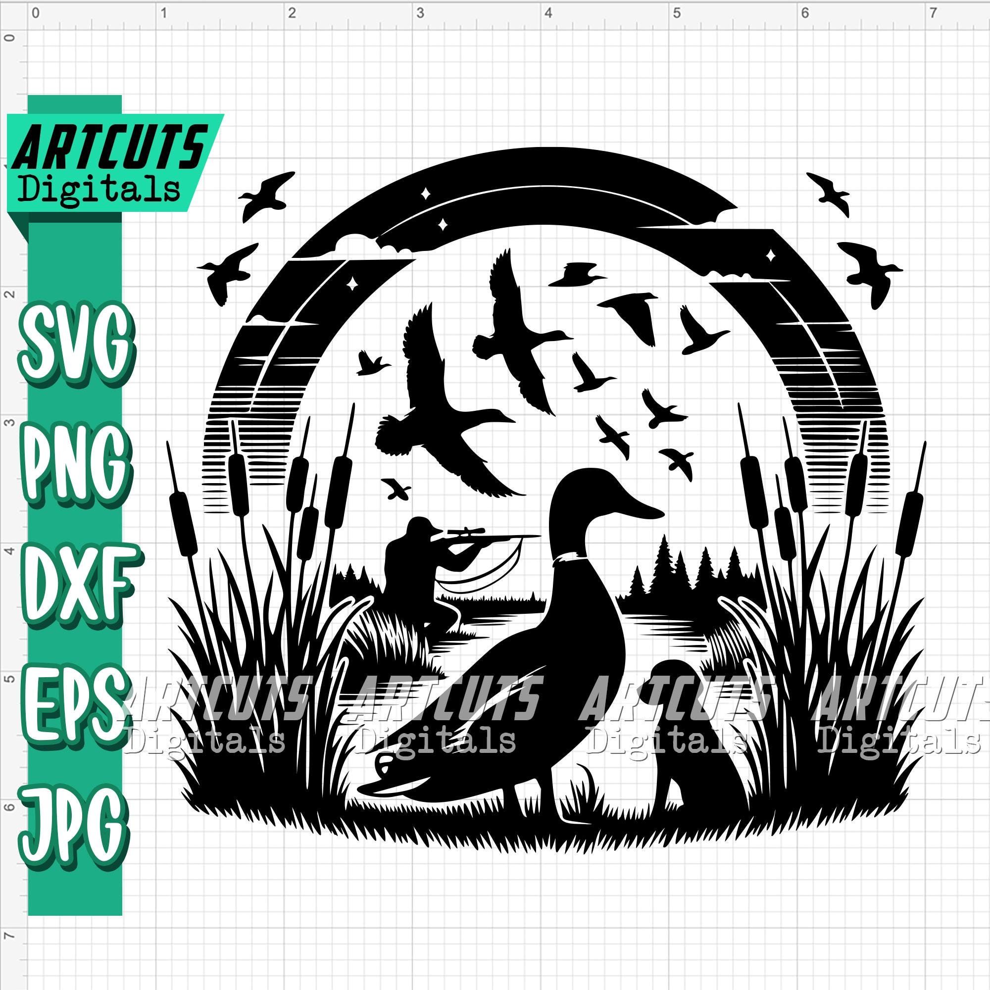 Duck Hunting Svg, Hunter Dad Clipart, Waterfowl Animal Stencil, Swamp ...