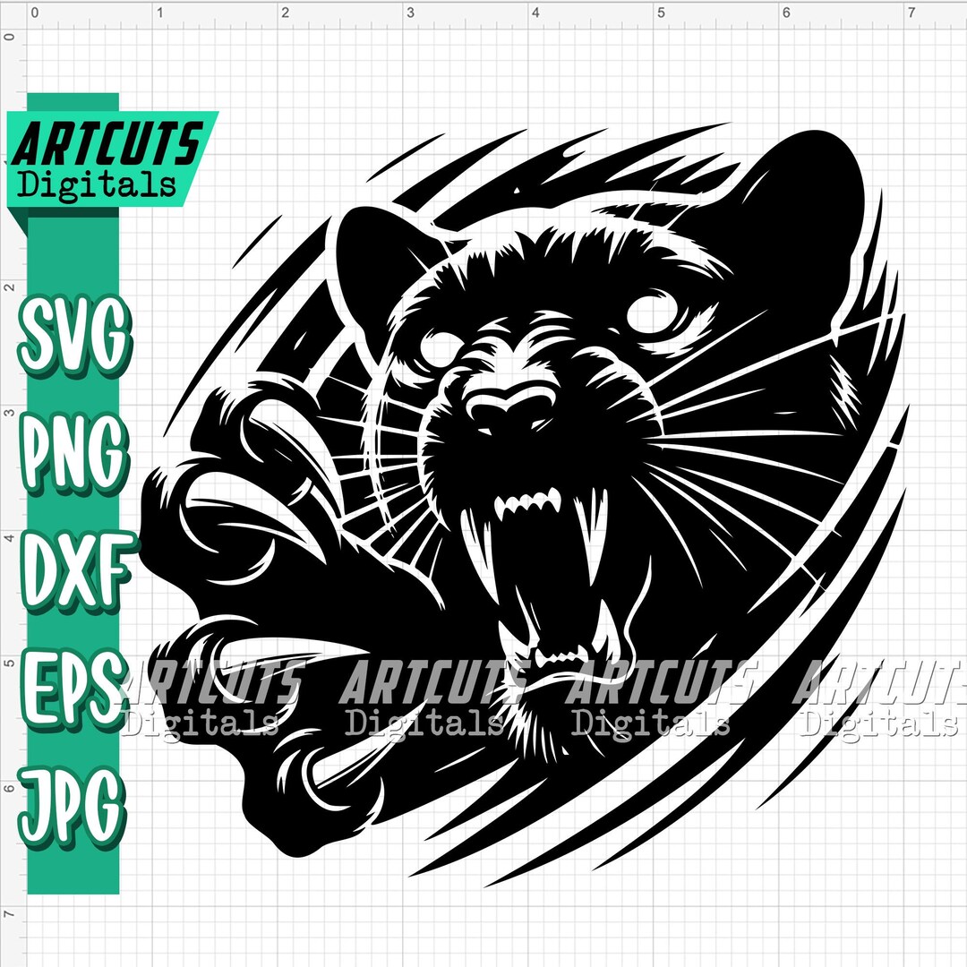 Black Panther Scratch Claw Svg, Beast Animal Clipart, Puma Claws Dxf ...