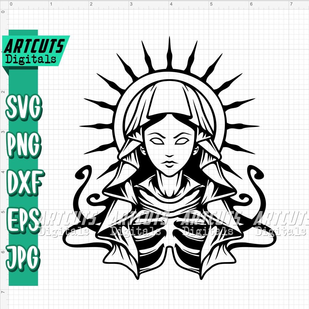 Gypsy Gothic Girl Svg, Celestial Being Clipart, Witchcraft Cutfile ...