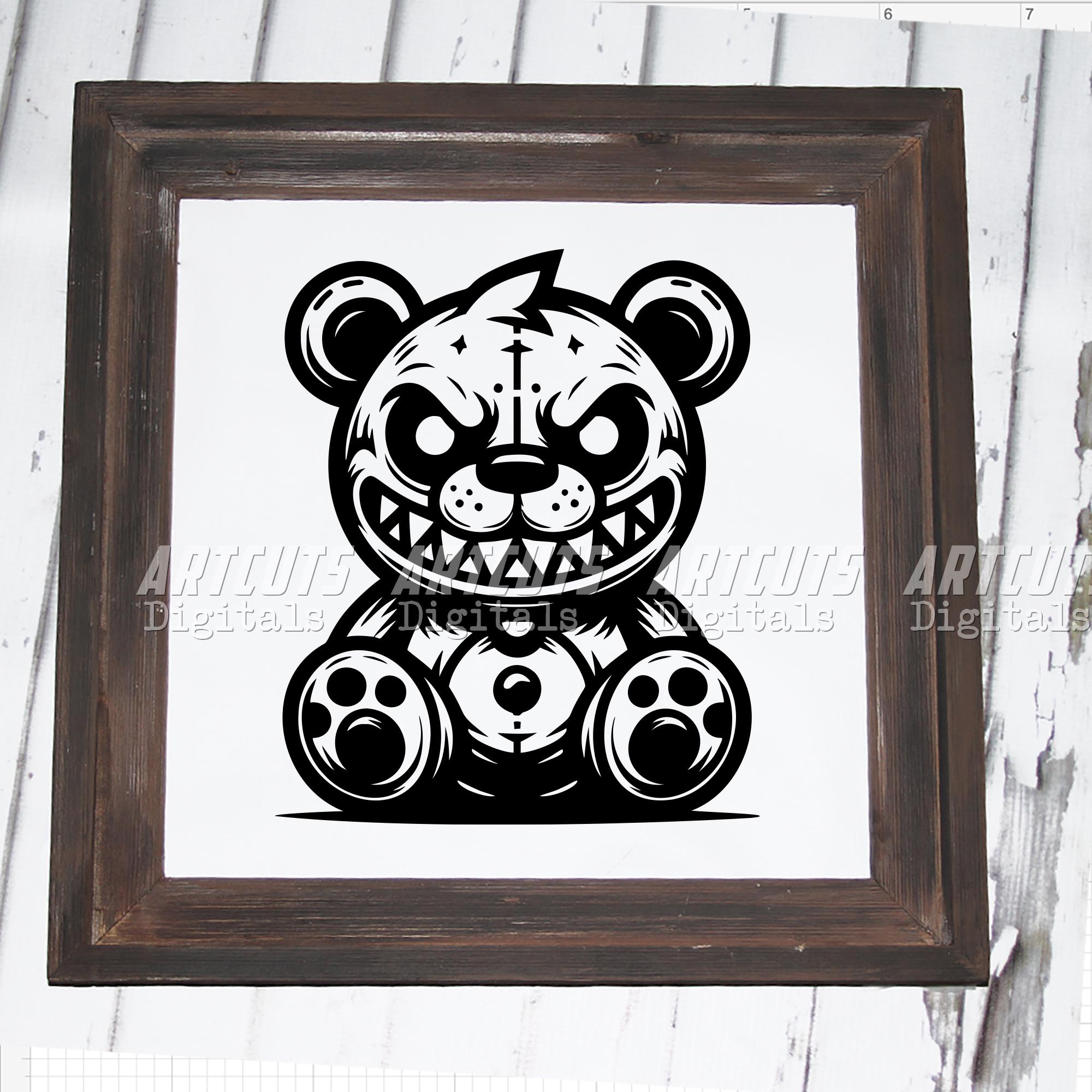 Scary Teddy Svg, Spooky Bear Clipart, Killer Stuffed Toy Cutfile ...