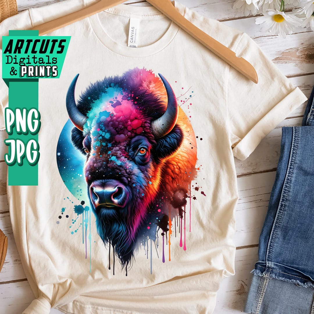 Bison Png, Western Png, Howdy Png, Camping Png, Colorful Animal Jpeg ...