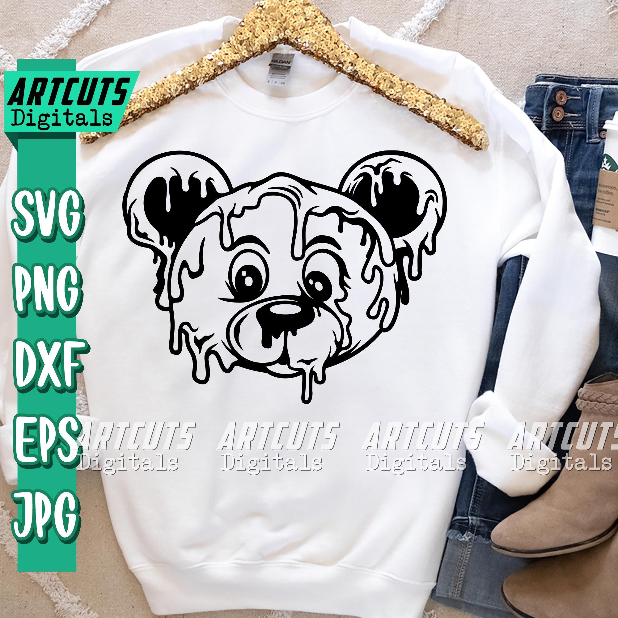 Teddy Dripping Face Svg, Cute Teddy Bear Clipart, Melting Grizzly Head ...