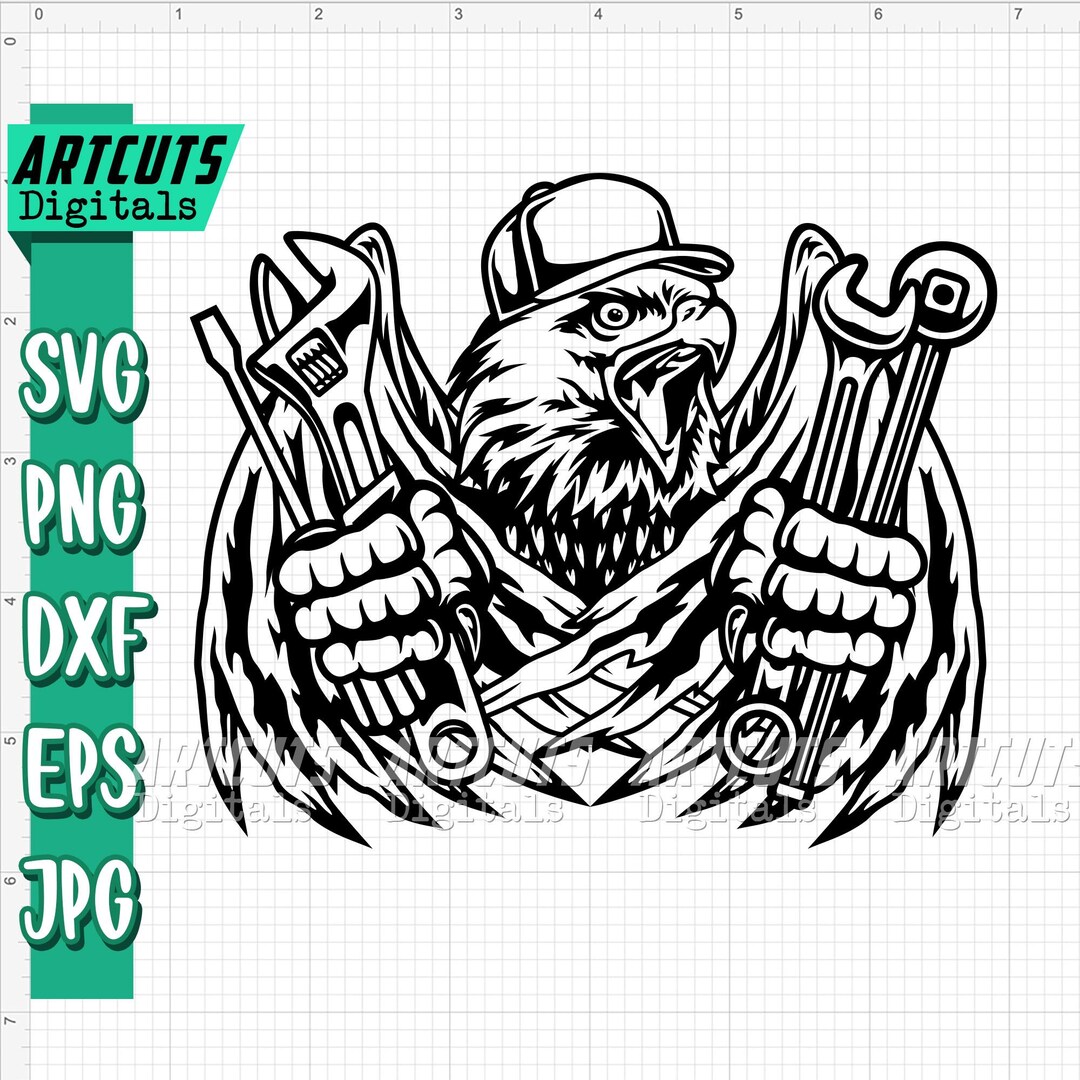 Mechanic Svg, Eagle Svg, Mechanic Dad Clipart, Wrench, Mechanical Tools ...