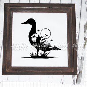 Duck Hunting Scene Svg, Swamp Animal Clipart, Lake View Stencil, Goose ...