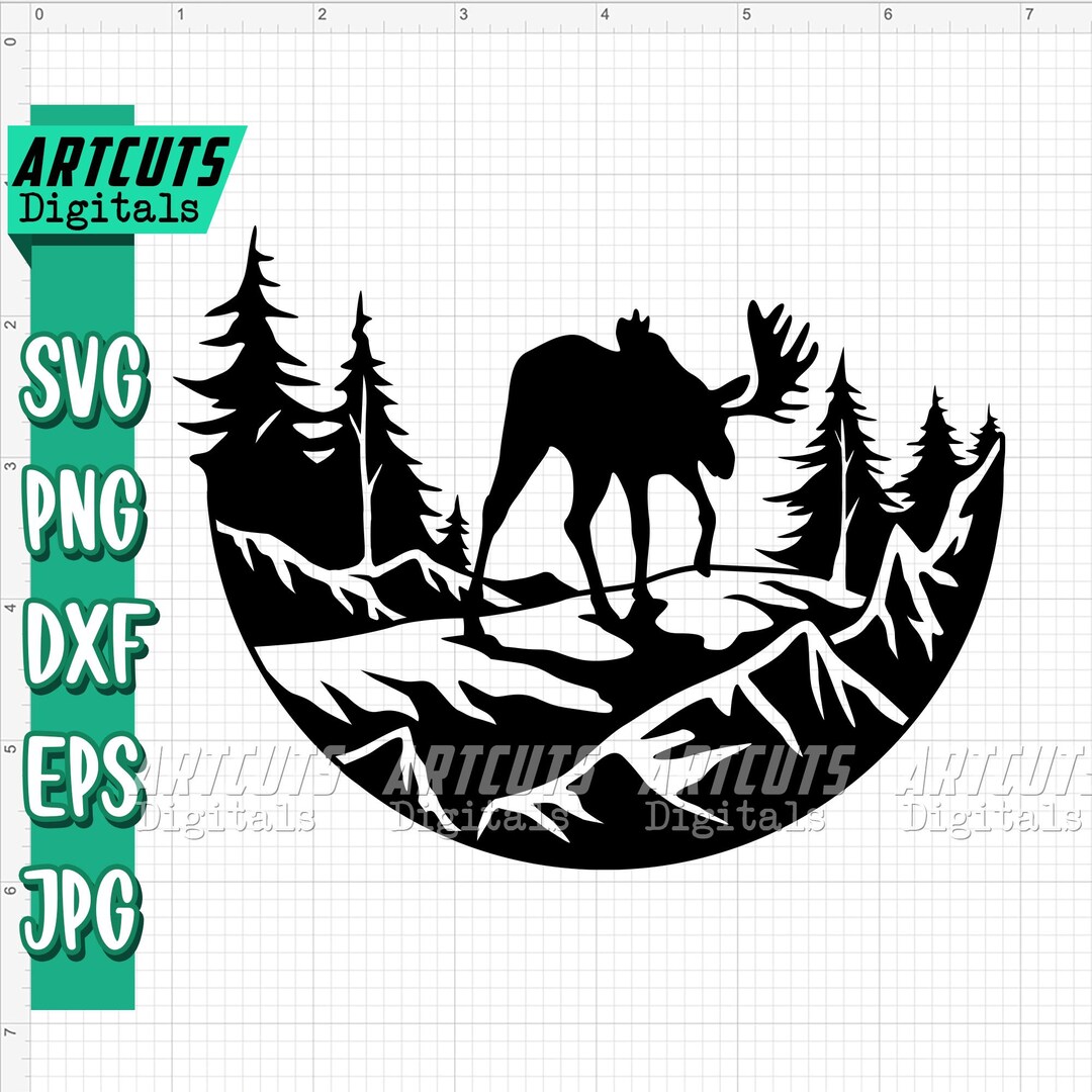 Moose Svg, Moose Scene Svg, Camping Clipart, Camper Shirt Png, Woodland ...