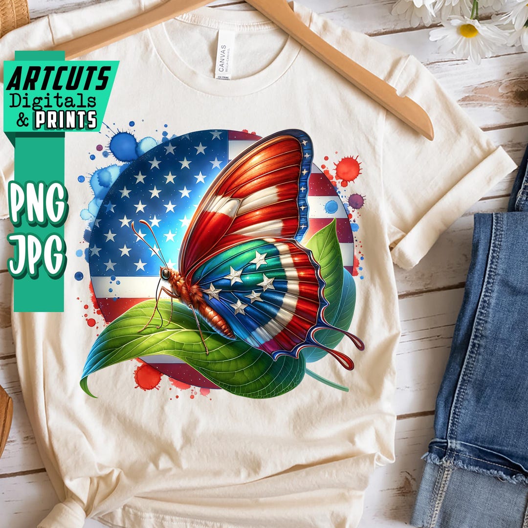 Butterfly Png, US Flag Png, USA Patriotic Shirt Png, Cute Animal Png ...