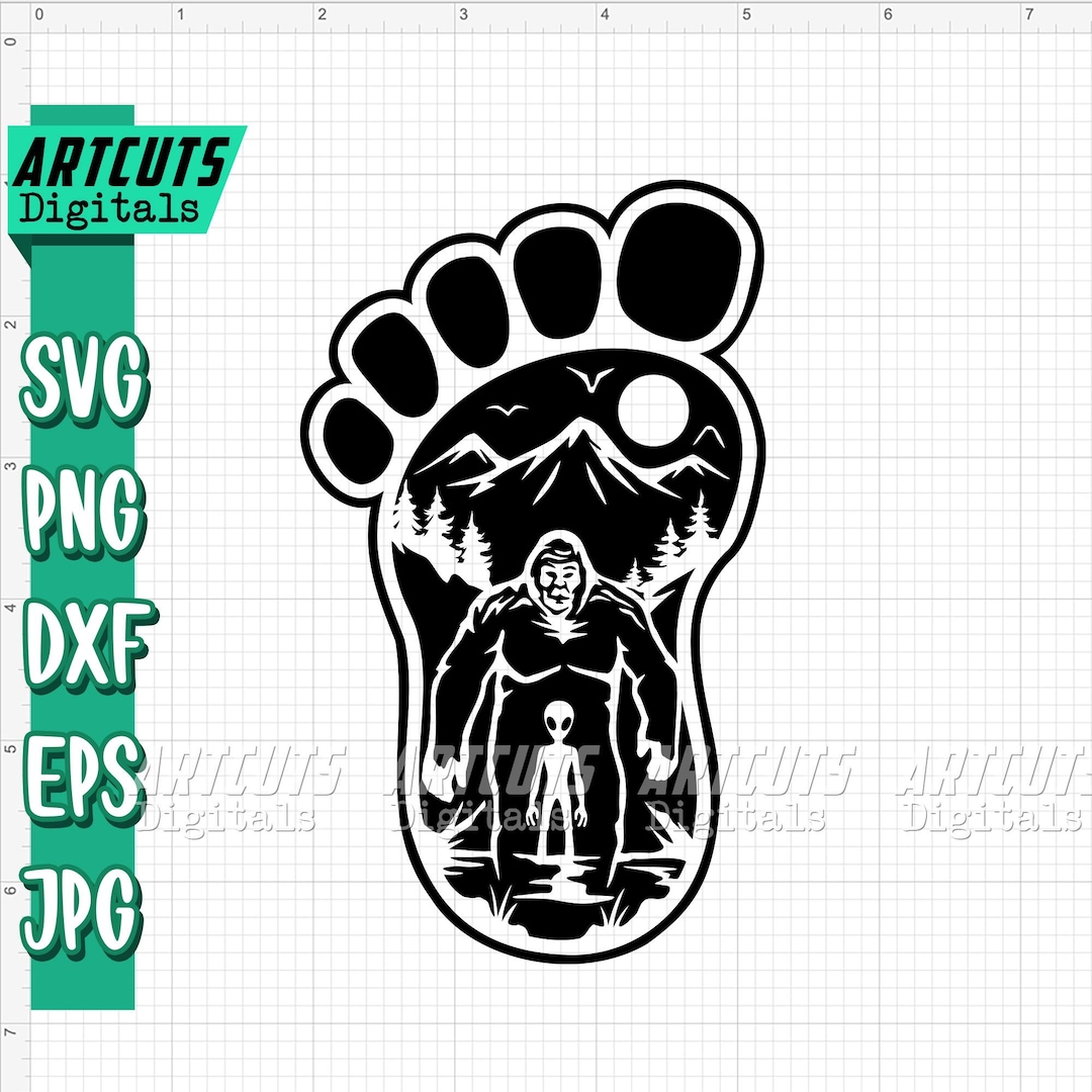 Big Foot Svg, Forest Monster, Yeti Clipart, Footprint Shirt, Hide ...