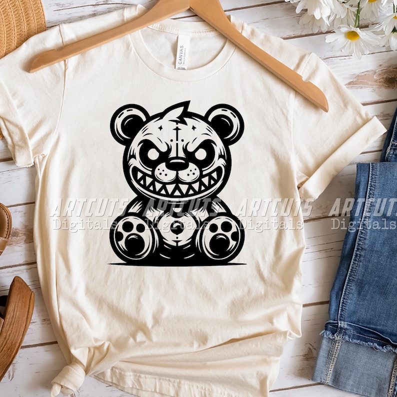 Scary Teddy Svg, Spooky Bear Clipart, Killer Stuffed Toy Cutfile ...