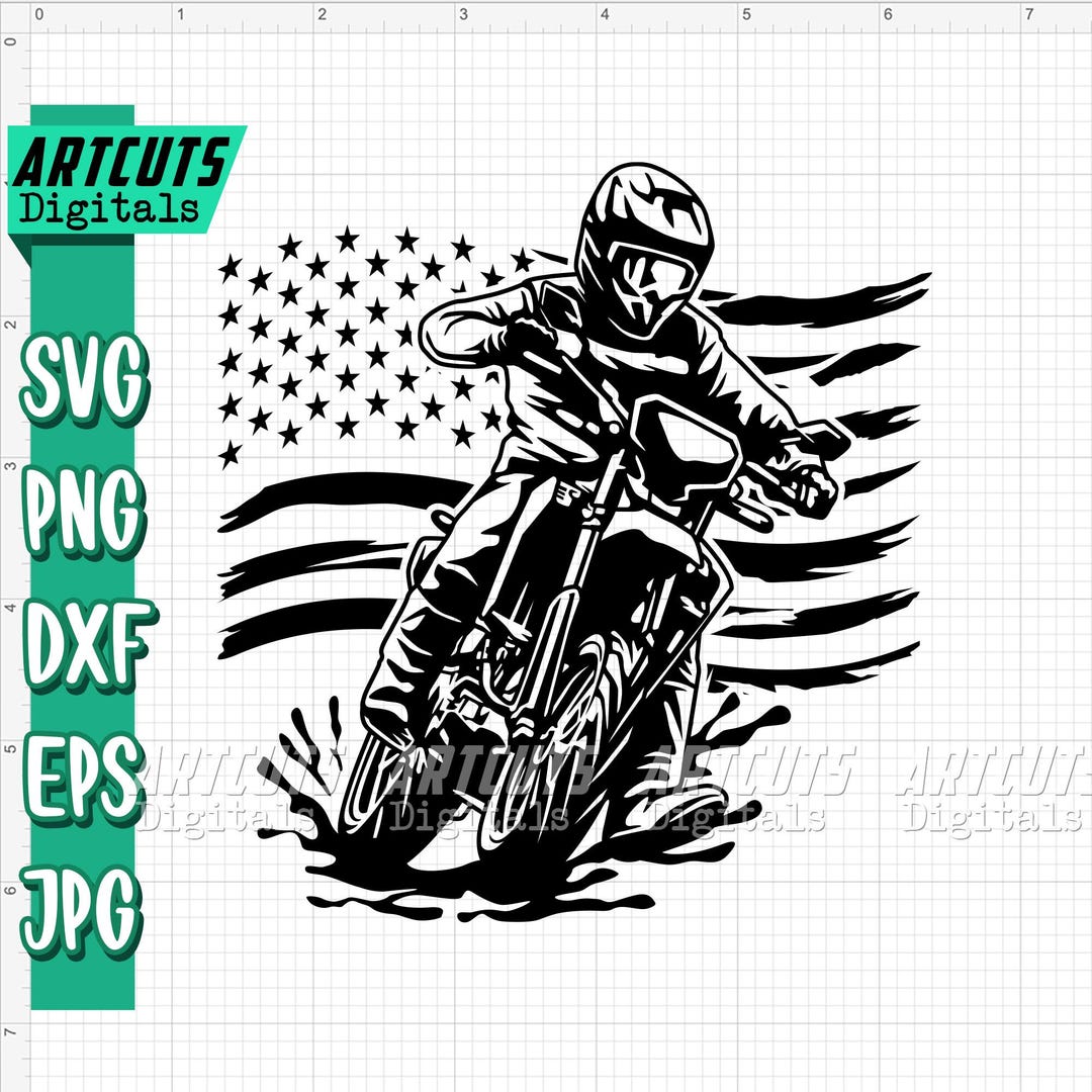 Biker Svg | US Dirt Bike Clipart | Biker Dad Cutfile | Motorbike Svg ...