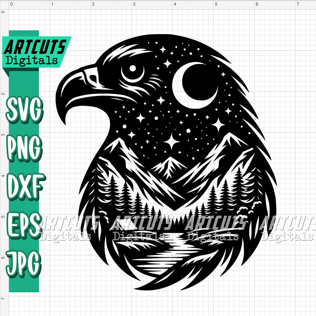 Eagle Wilderness Scene Svg, Wild Life Clipart, Big American Bird ...