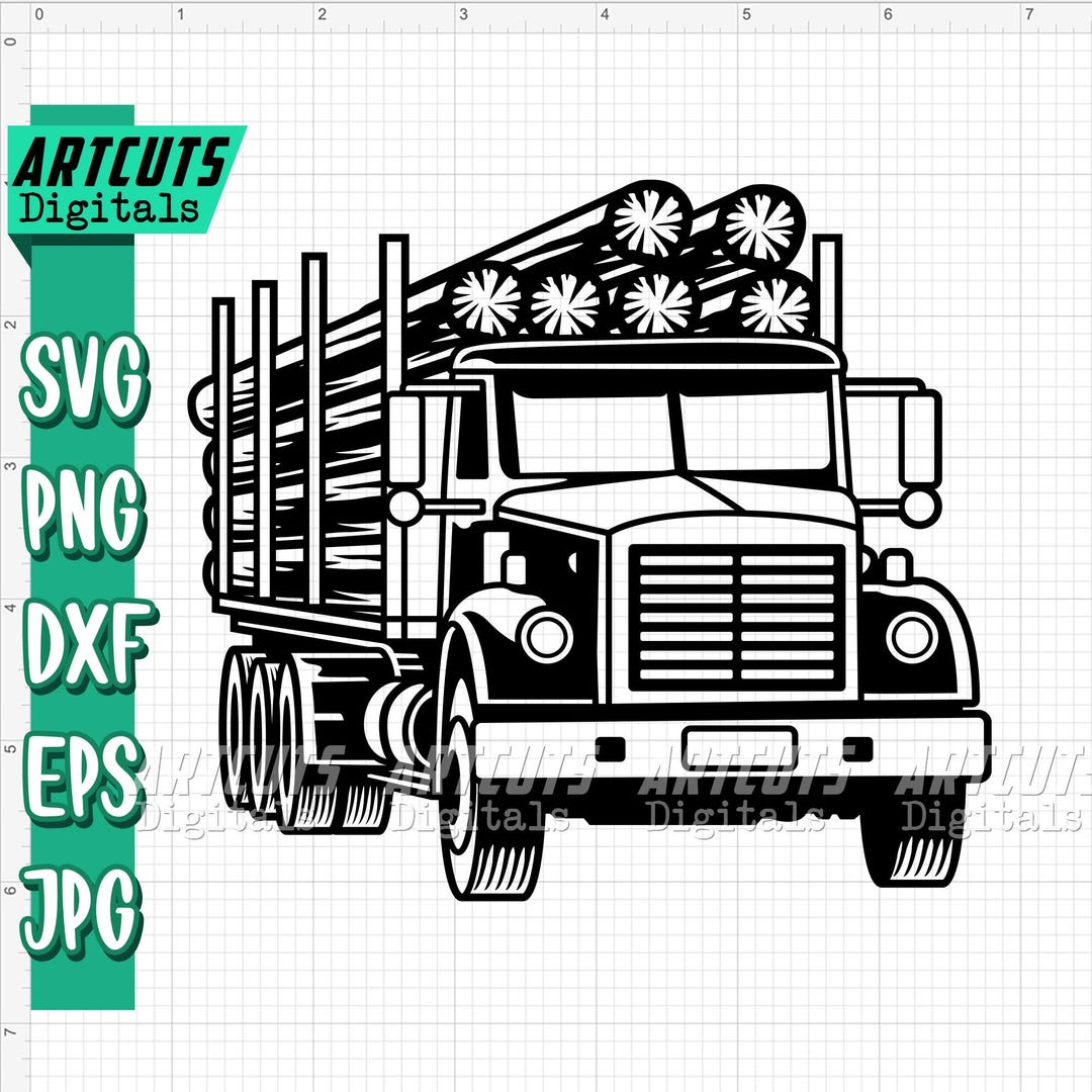 Truck Svg, Logging Truck Clipart, Log Truck Cutfile, Semi Truck Shirt ...