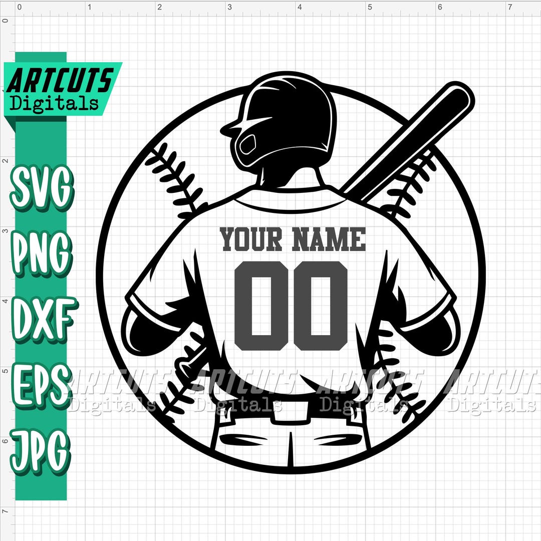 Baseball Svg, Baseball Player Svg, Edit Your Name, Custom Text on ...