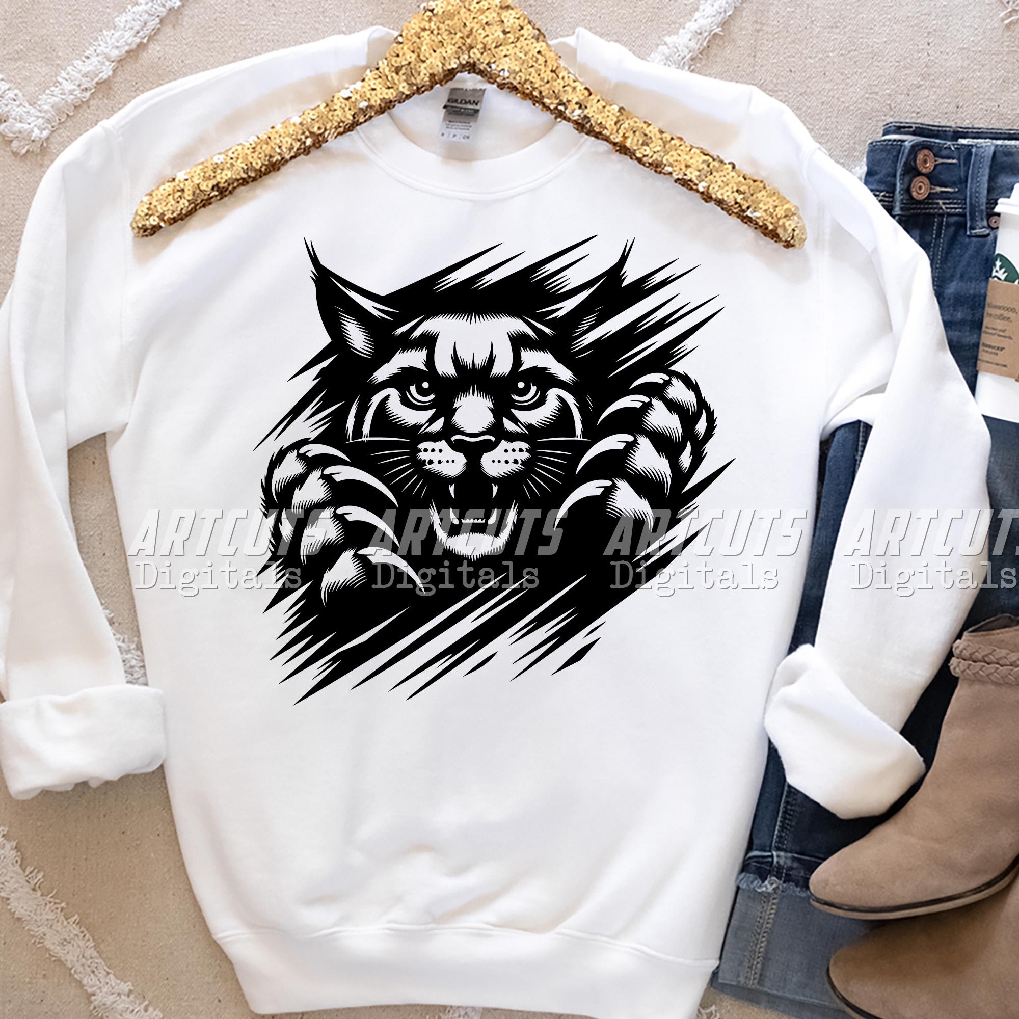 Bobcat Scratch Claw Svg, Wild Cat Clipart, Woodland Animal Stencil, Big ...