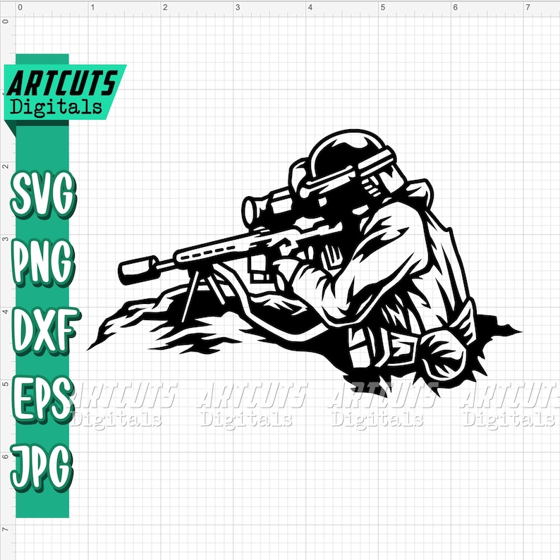 Sniper Svg, Shooter Svg, Target Svg, Military Clipart, Combat War Zone ...