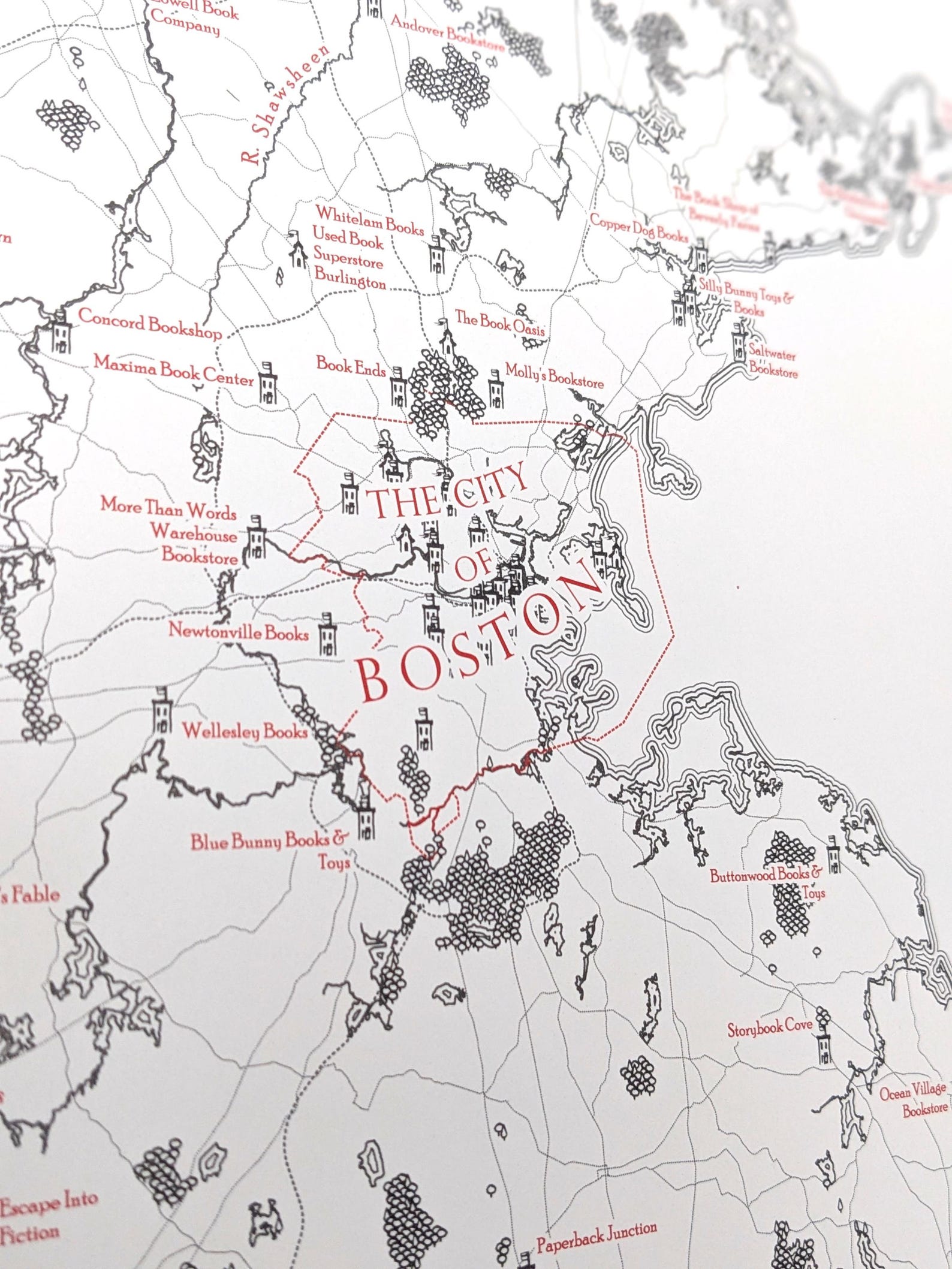 Bookstores of the Commonwealth: A Map of Bookshops in Massachusetts - Etsy