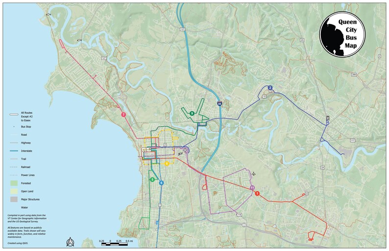 Queen City Bus Map - Etsy