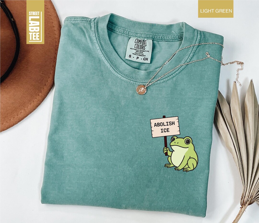Abolish Ice Frog Comfort Colors Pocket Shirt, ICE Out of LA Protest ...