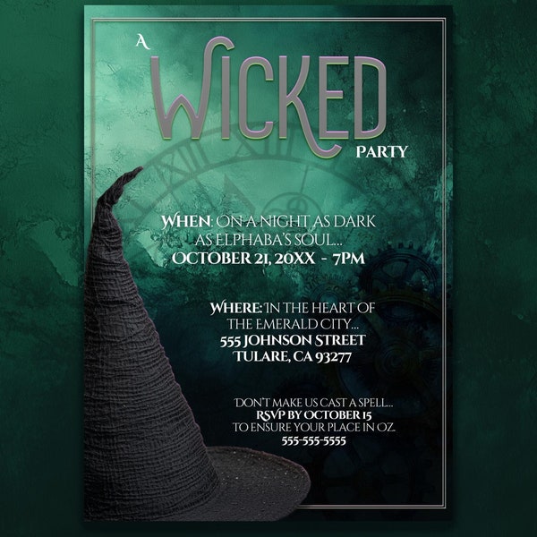 Wicked Birthday Party Invite - Etsy