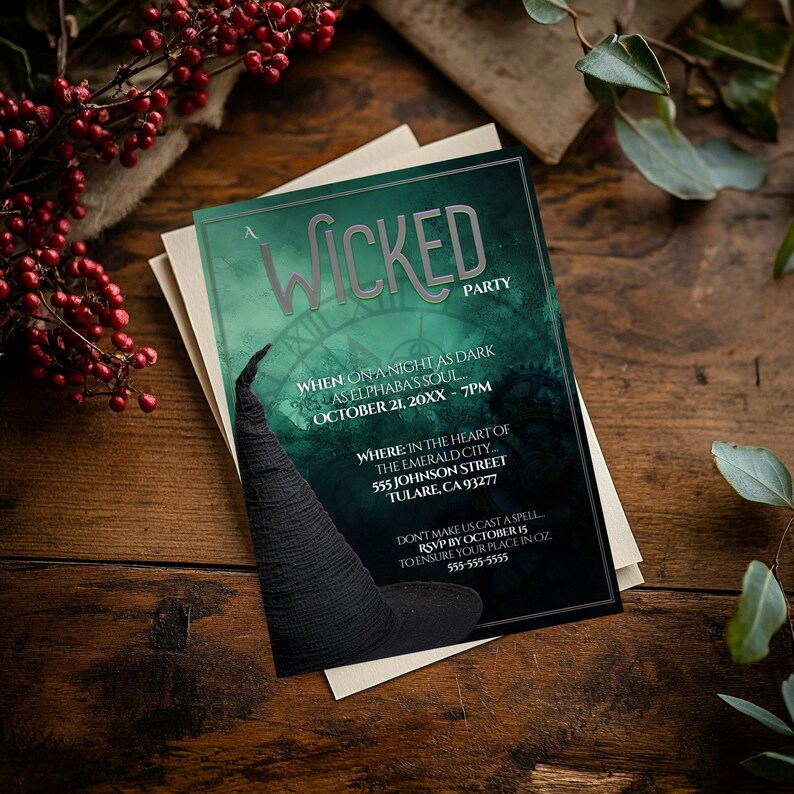 Wicked Themed Party Invitation Template | Customizable Digital Invite ...