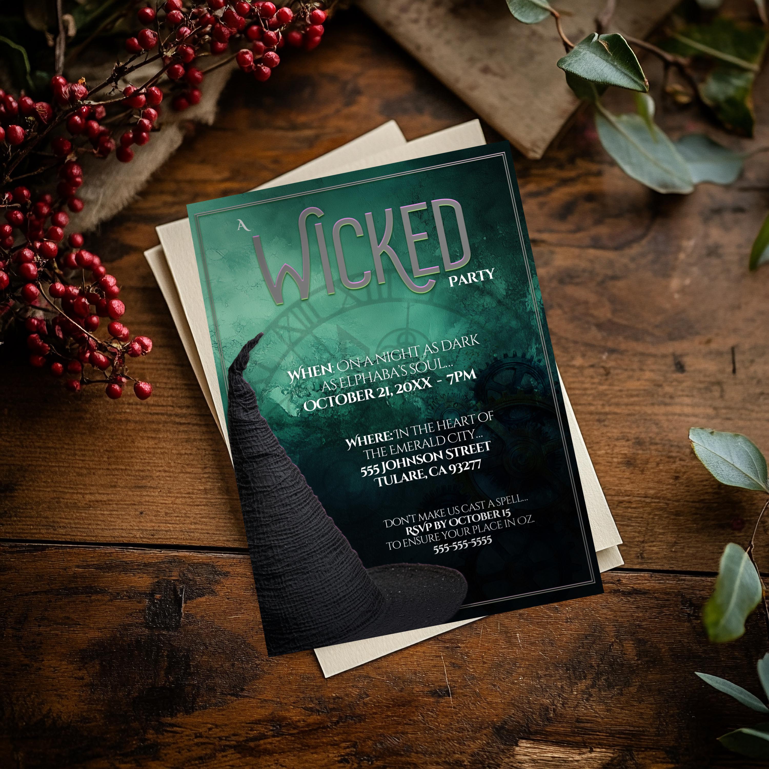 Wicked Themed Party Invitation Template | Customizable Digital Invite ...