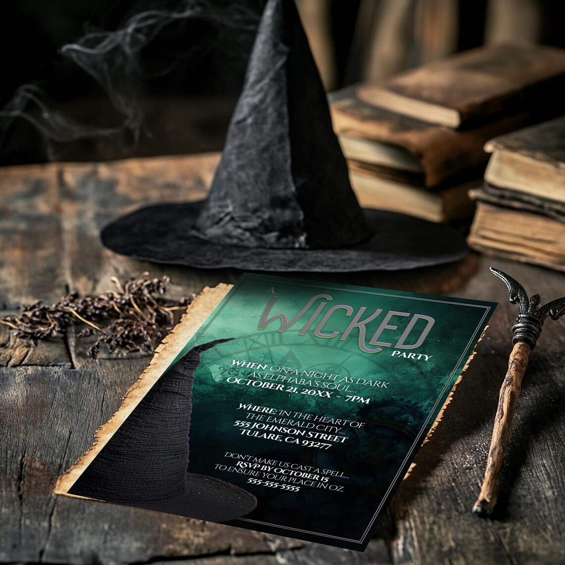 Wicked Themed Party Invitation Template | Customizable Digital Invite ...