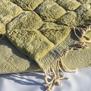Green Beni Ourain Rug - Modern Moroccan Rug Custom- Moroccan Handmade ...
