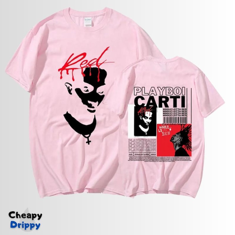 Playboi Carti T-shirt Unisex | Whole Lotta Red Rap Drip Y2K | Hip Hop ...