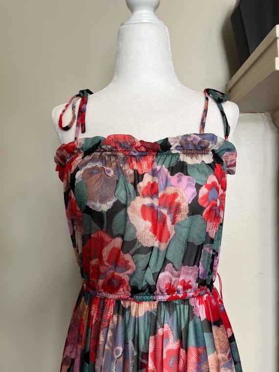80s floral dress dark - Gem