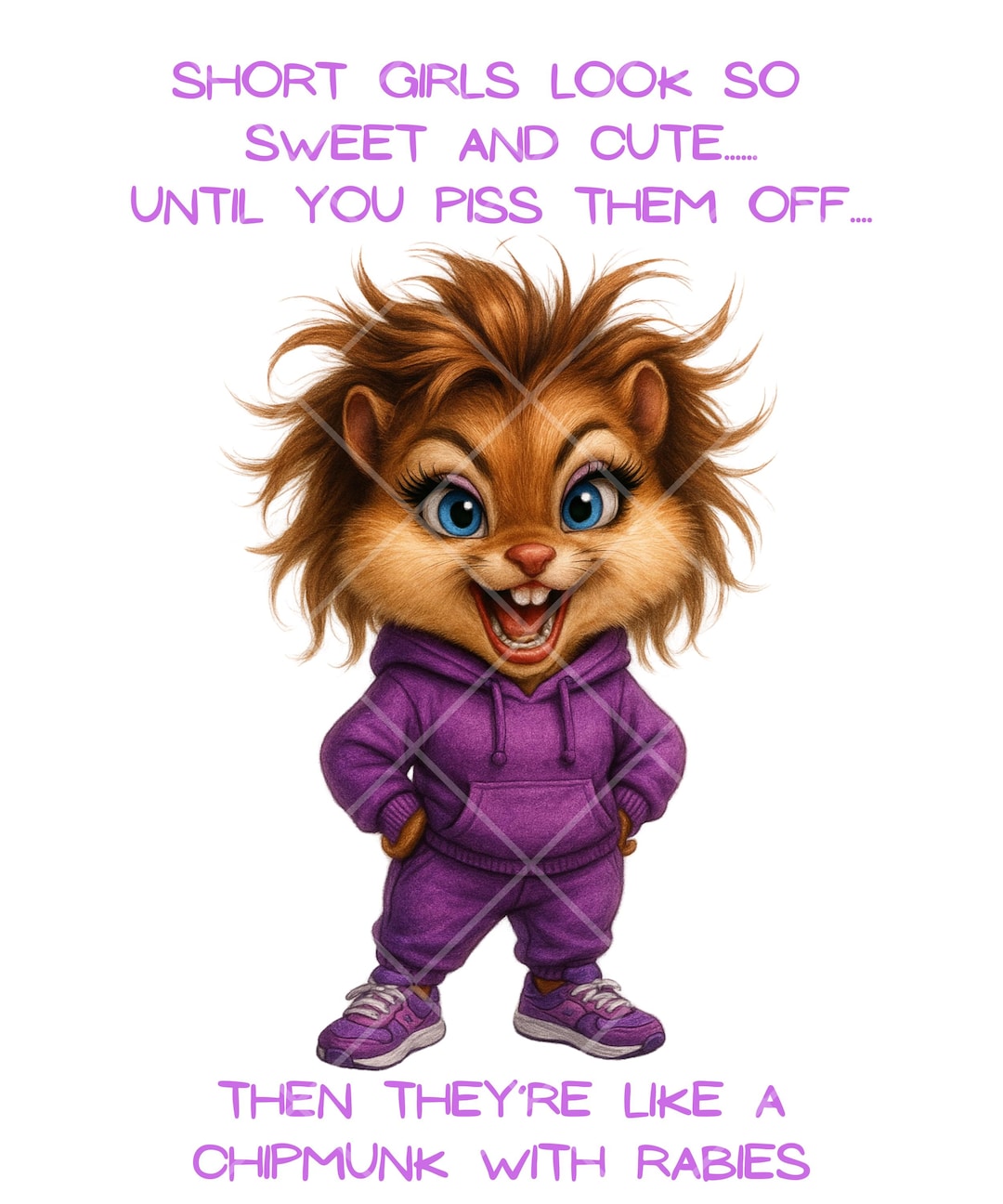 Short Girls Chipmunk Rage PNG: Funny Graphic Digital Download - Etsy