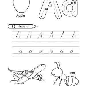 Printable Alphabet Coloring Pages, Preschool Learning (PDF) - Etsy