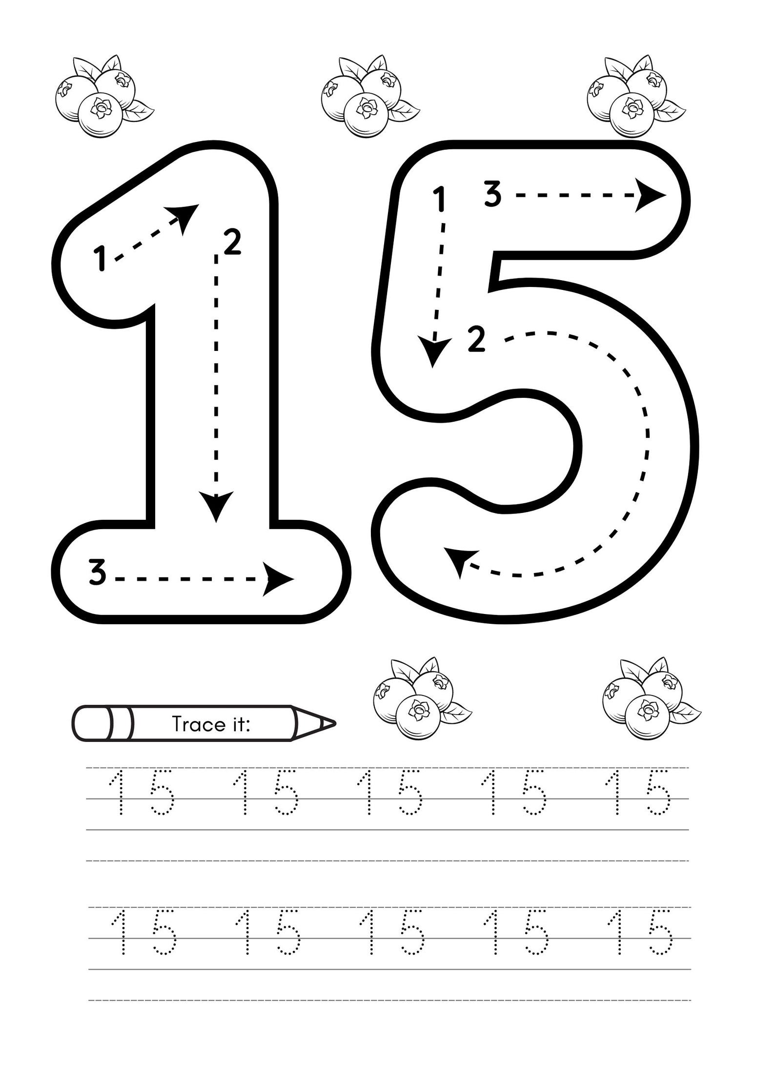 20 Number Tracing Worksheets, Preschool Printable (digital Download) - Etsy