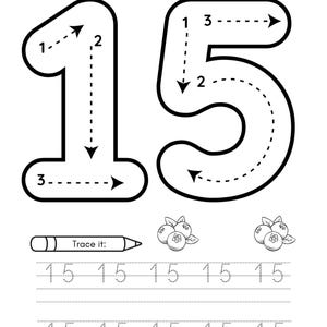 20 Number Tracing Worksheets, Preschool Printable (digital Download) - Etsy