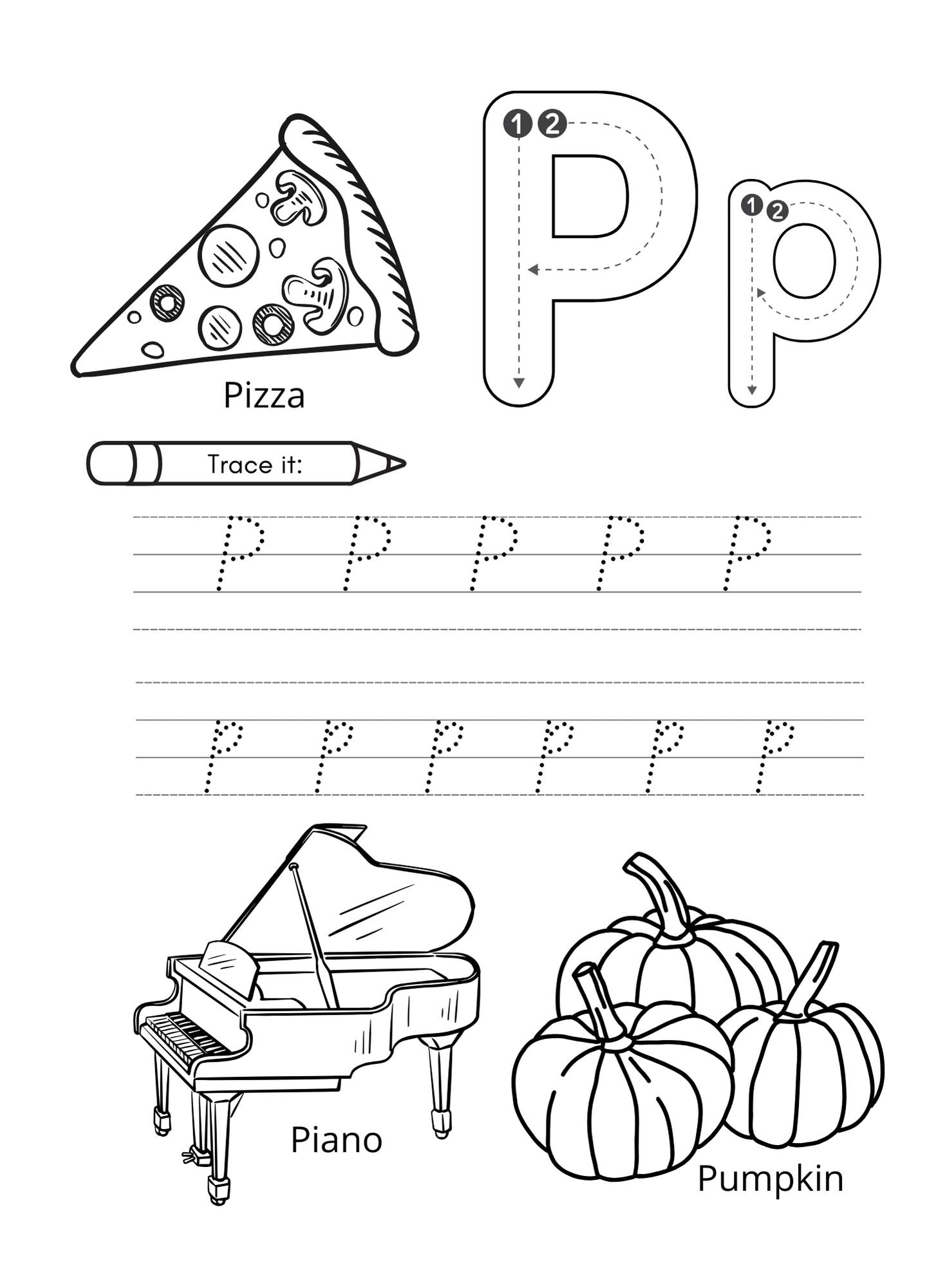 Printable Alphabet Coloring Pages, Preschool Learning (PDF) - Etsy
