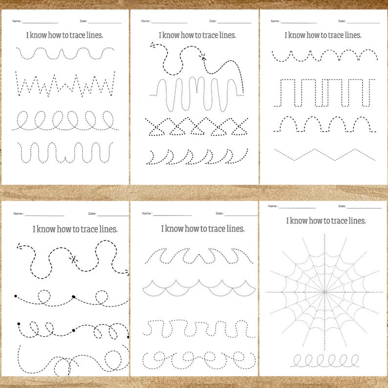 50 Preschool Line Tracing Worksheets, Homeschool Busy Book, Trace Lines ...