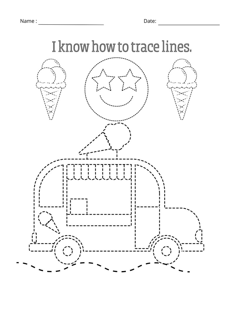50 Preschool Line Tracing Worksheets, Homeschool Busy Book, Trace Lines ...