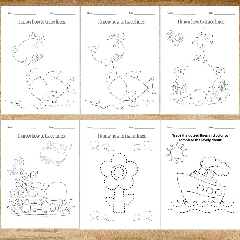 50 Preschool Line Tracing Worksheets, Homeschool Busy Book, Trace Lines ...