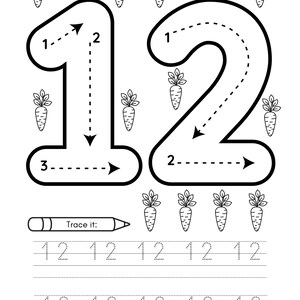 20 Number Tracing Worksheets, Preschool Printable (digital Download) - Etsy
