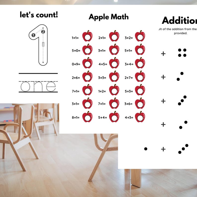 Number Tracing Worksheets, Preschool Handwriting Practice (digital ...