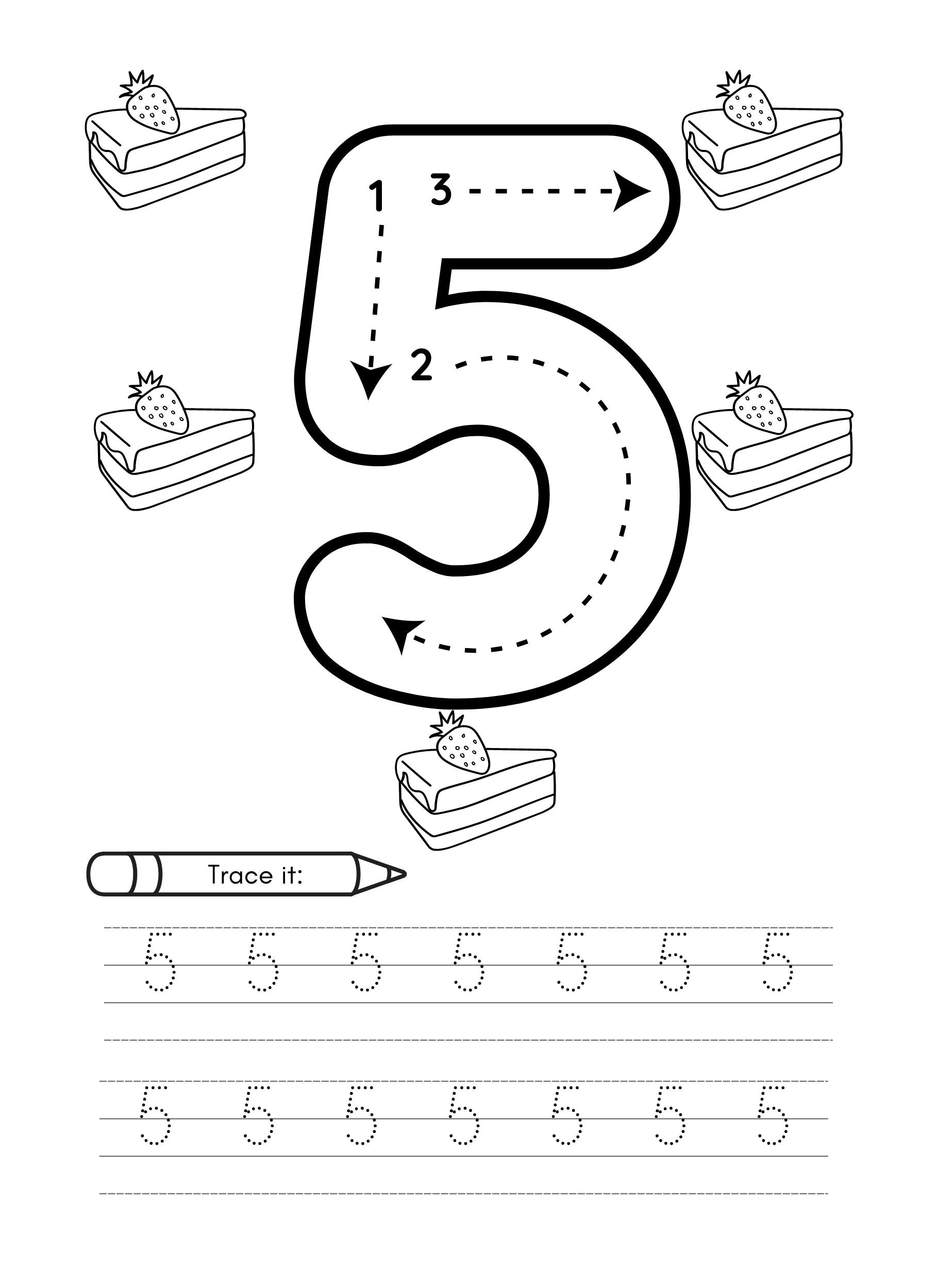20 Number Tracing Worksheets With Cover, Preschool Worksheets, 0-20 ...