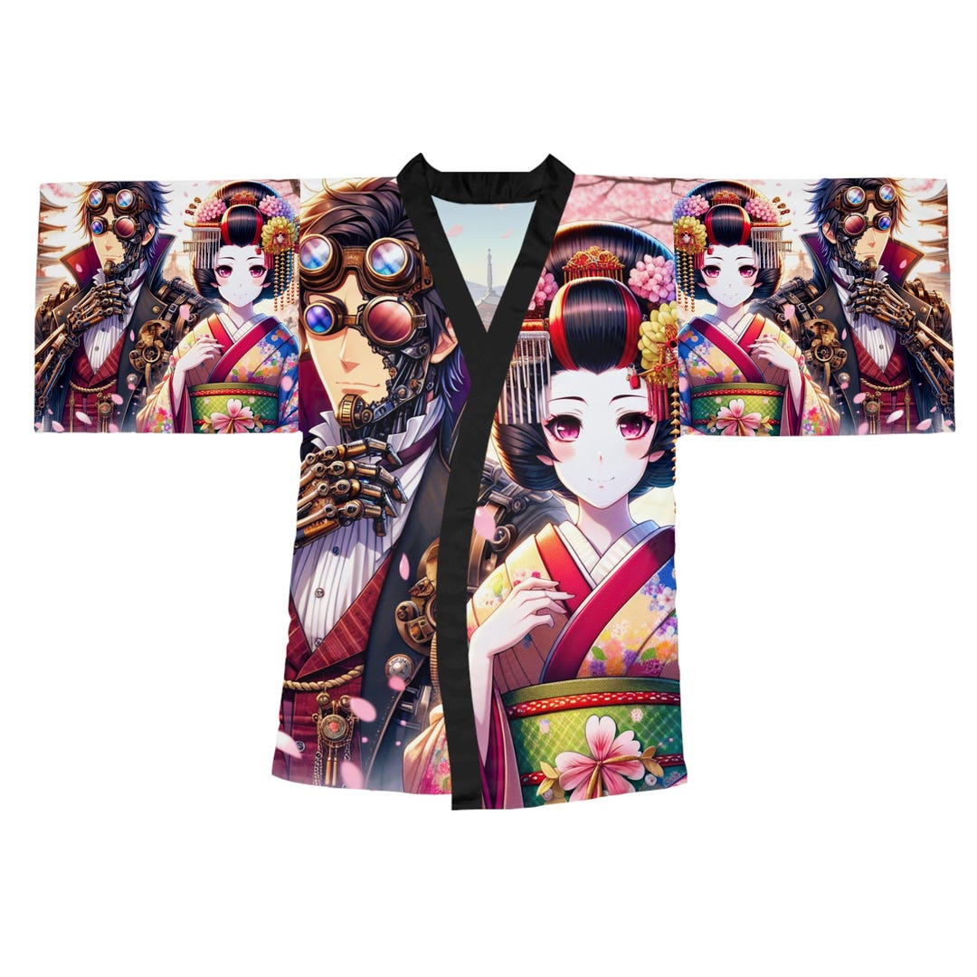 Kimono Robe Anime Geisha Woman Steampunk Man Lounge Wear Japanese Style ...
