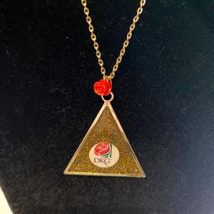 DKG Logo Glitter Triangle Pendant Necklace - Etsy