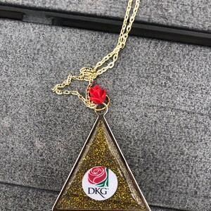DKG Logo Glitter Triangle Pendant Necklace - Etsy