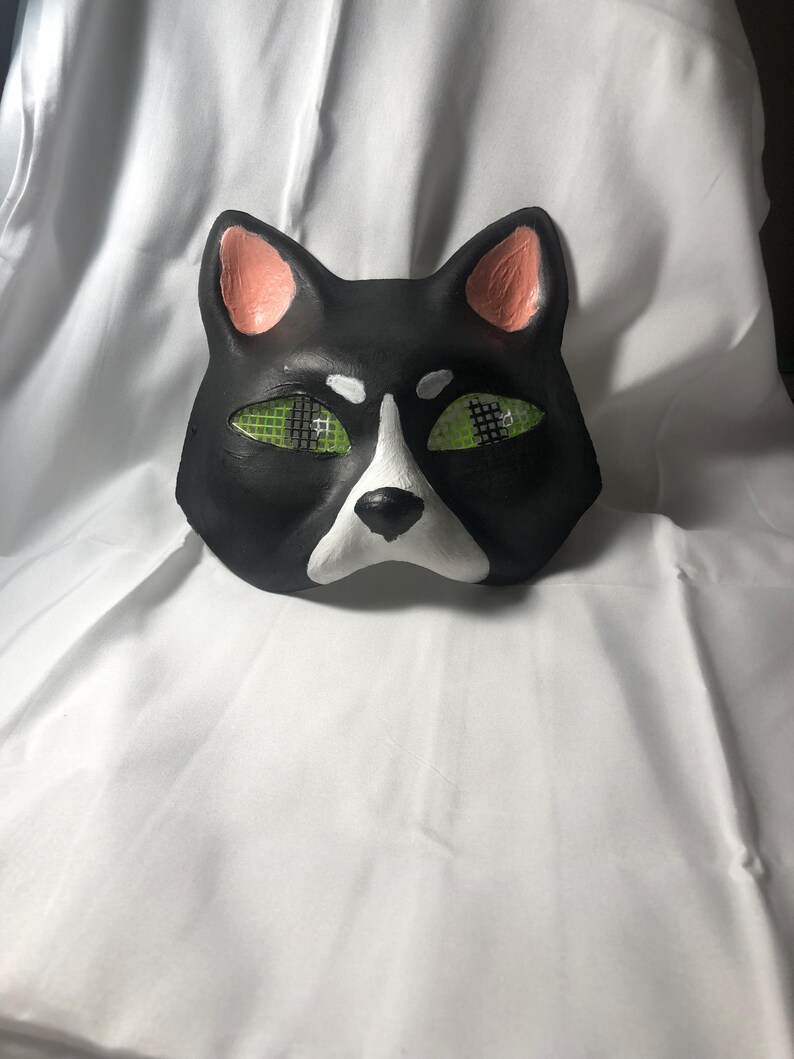 Black & White Therian Tuxedo Cat Mask - Etsy