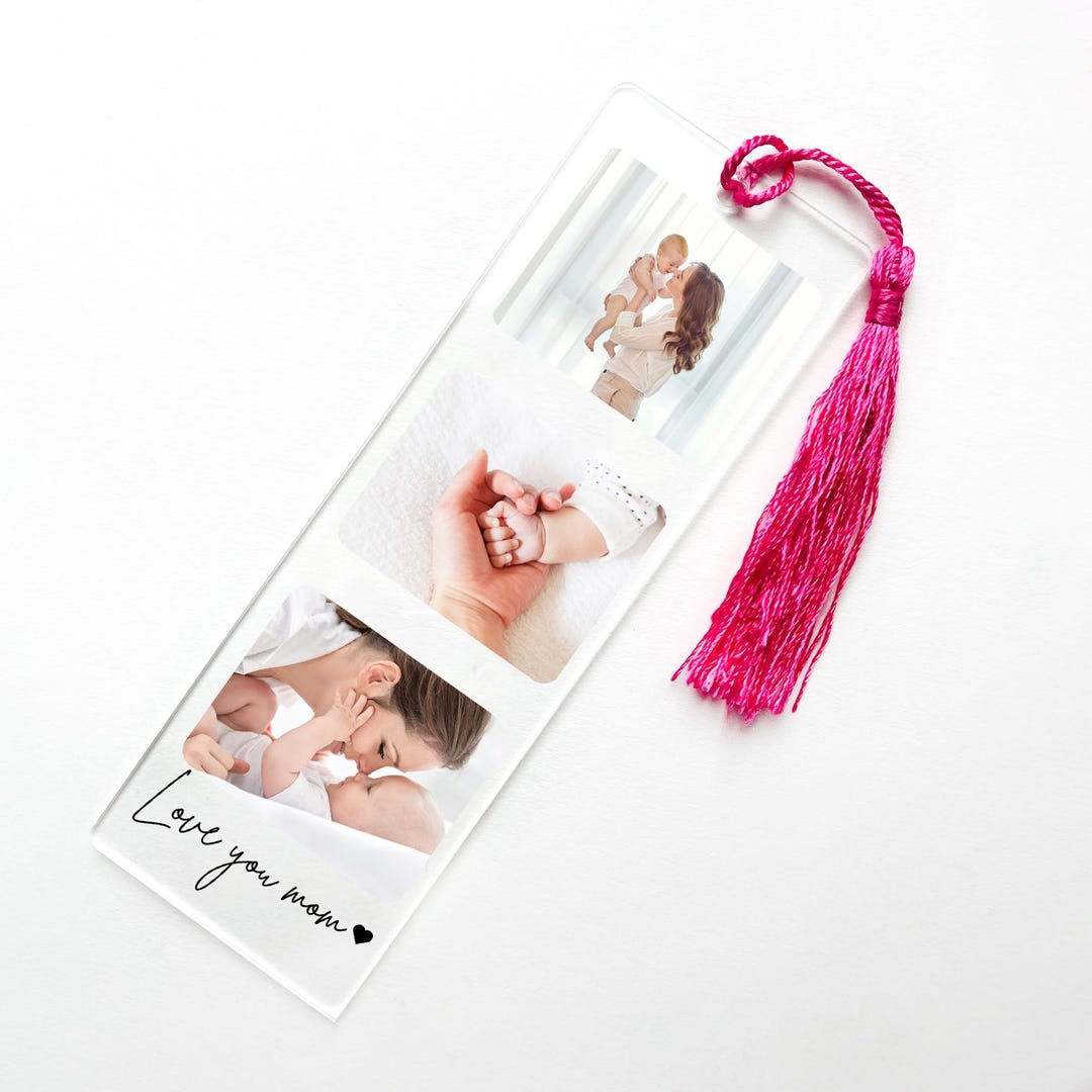 Personalized Photo Bookmark , Custom Acrylic Bookmark With Tassel ...