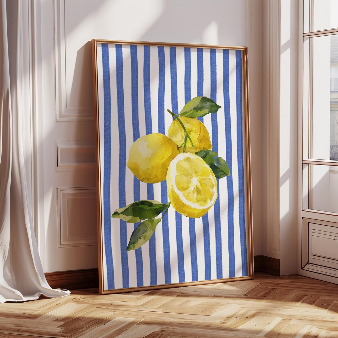Hand Drawn Lemon Poster, Vintage Kitchen Wall Art, Lemon Cello Digital ...