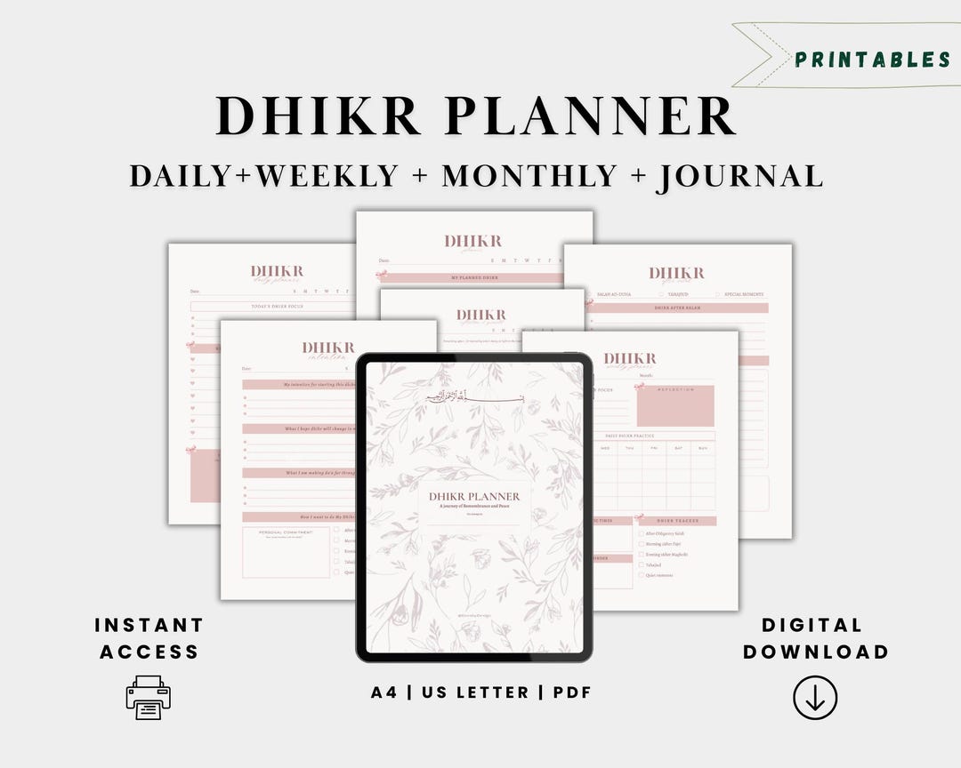 Dhikr Planner for Muslim Women | Islamic Journal and Ramadan Planner ...